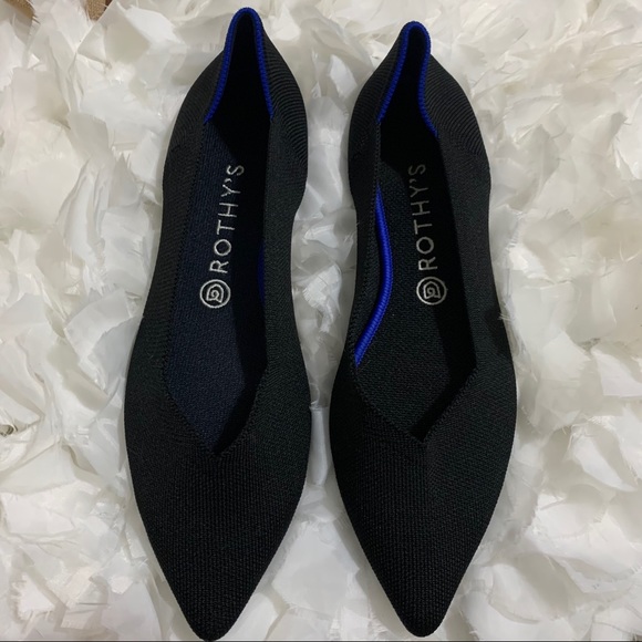 Rothy's | Shoes | Rothys Solid Black Womans Pointed Flat Shoes | Poshmark